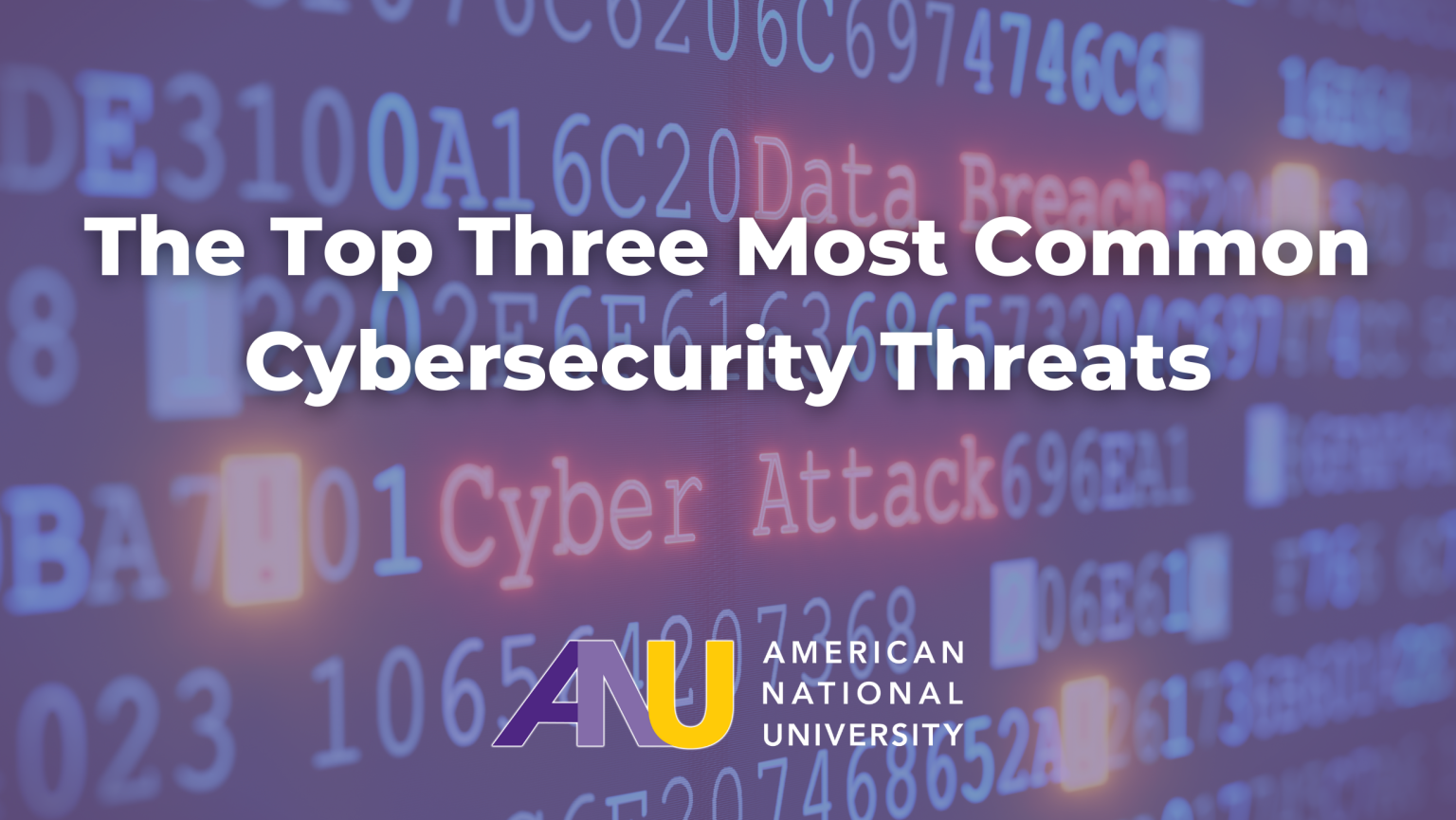 Top Three Most Common Cybersecurity Threats American National University